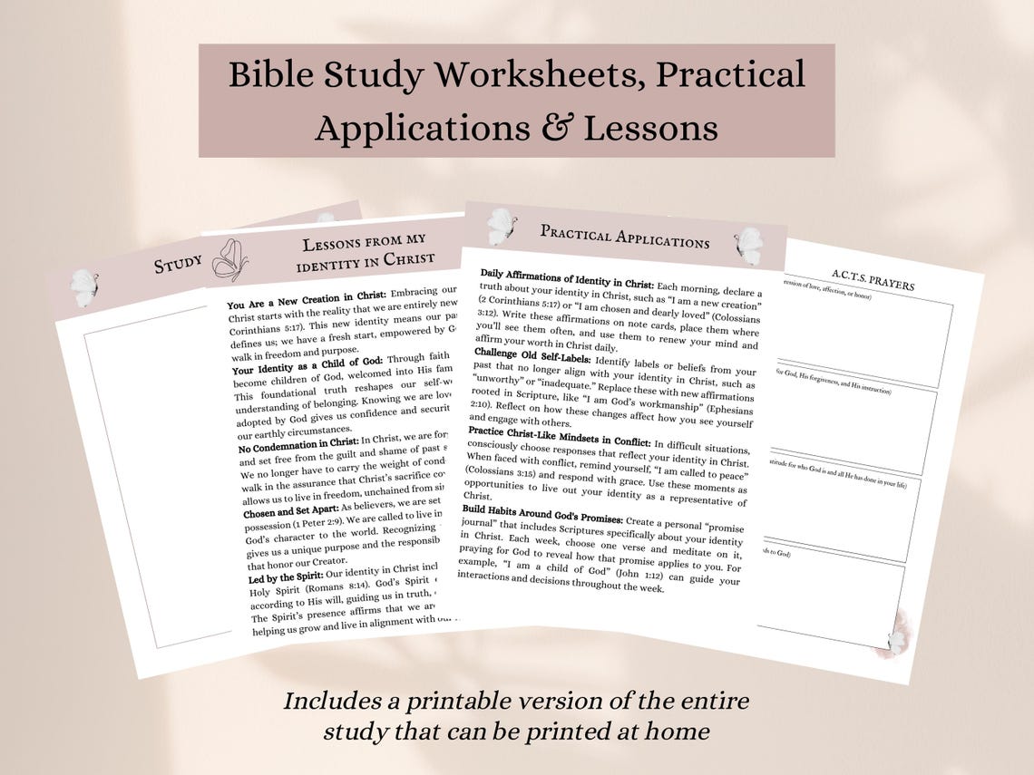 Identity in Christ Bible Study, Printable Bible Study, Who Am I in ...