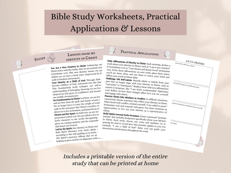 Identity in Christ Bible Study, Printable Bible Study, Who Am I in ...