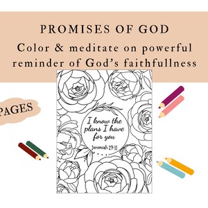 10 Promises of God Bible Verse Coloring Pages, Character of God, Sunday ...