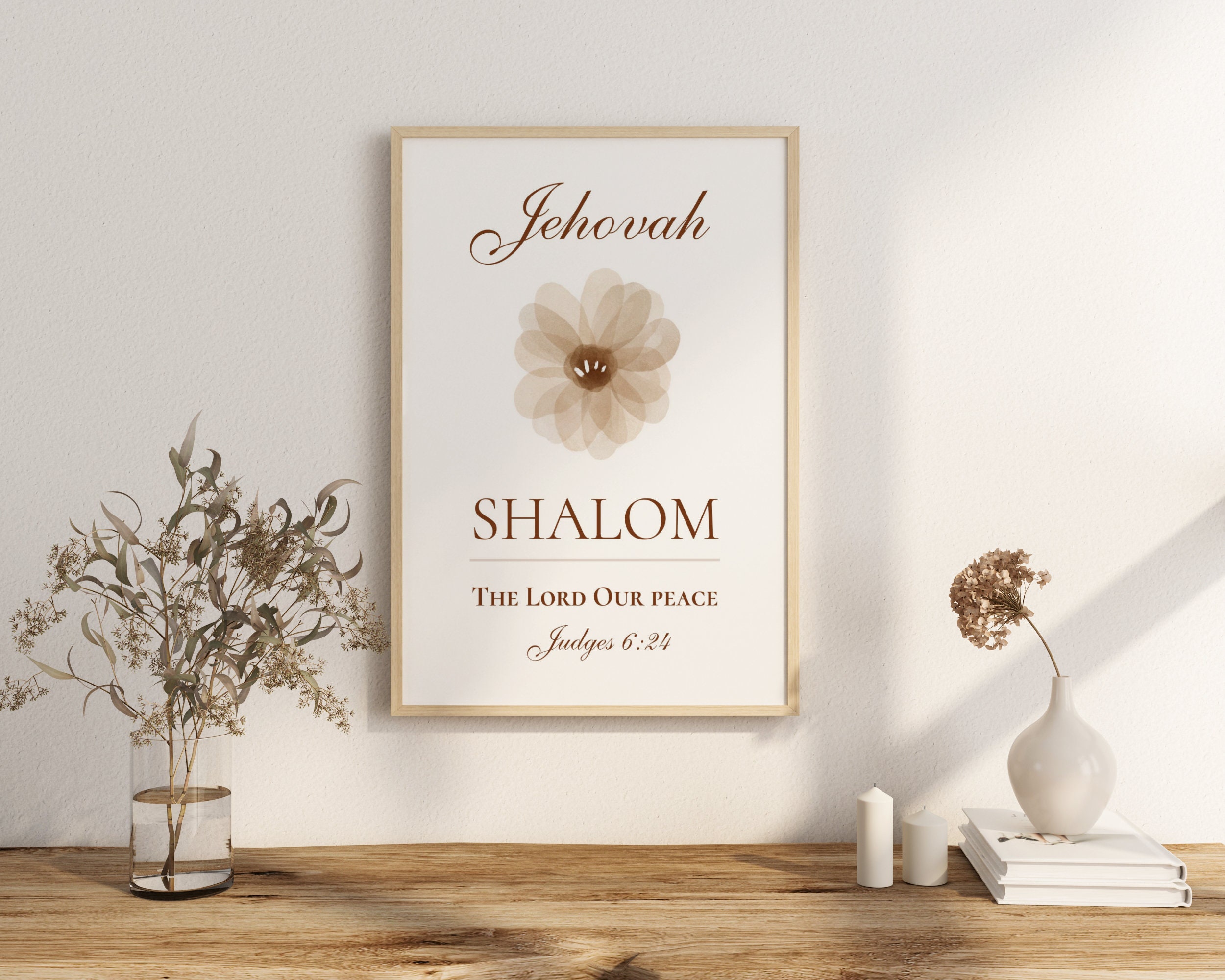 Jehovah Shalom Wall Art Print, the Lord is Peace, Jehovah Names, Hebrew ...