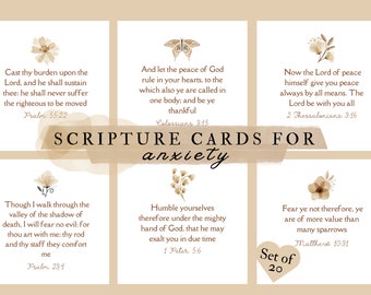 Fear and Anxiety Printable Bible Verse Cards Scripture Cards - Etsy