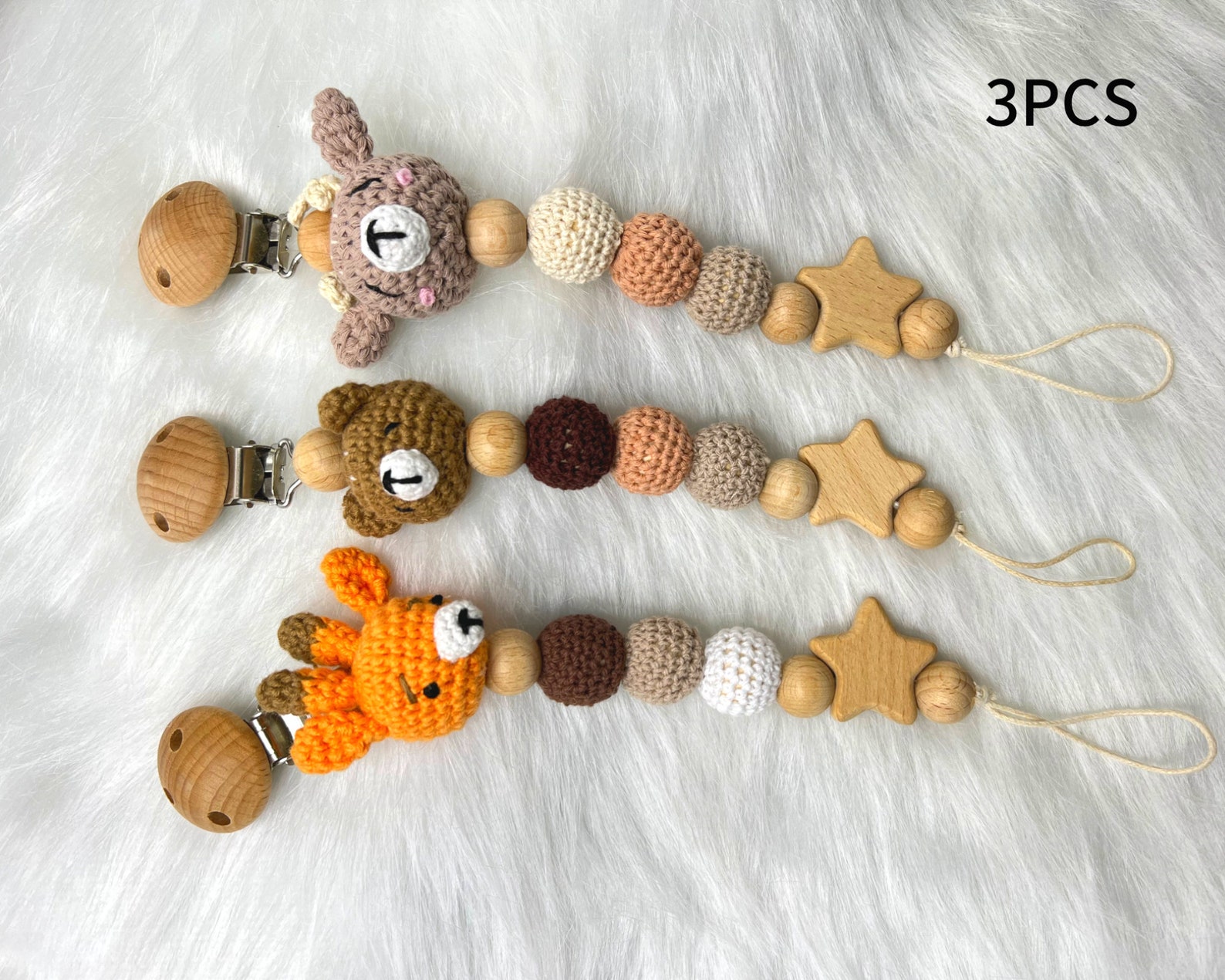 Custom Pacifier Clip With Crochet Animals-custom Baby Pacifier - Etsy