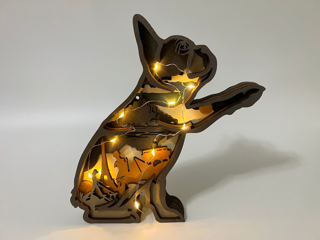 Bulldog Bliss: Illuminate Your Home With Love Custom 3D Carved Bulldog ...