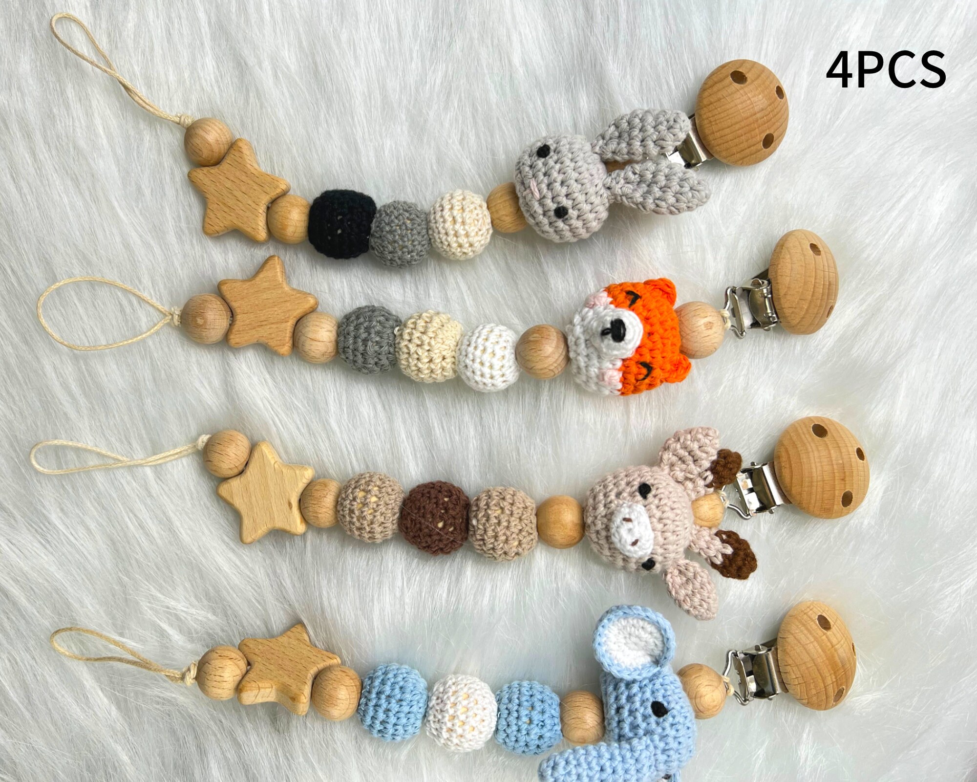 Custom Pacifier Clip With Crochet Animals-custom Baby Pacifier - Etsy