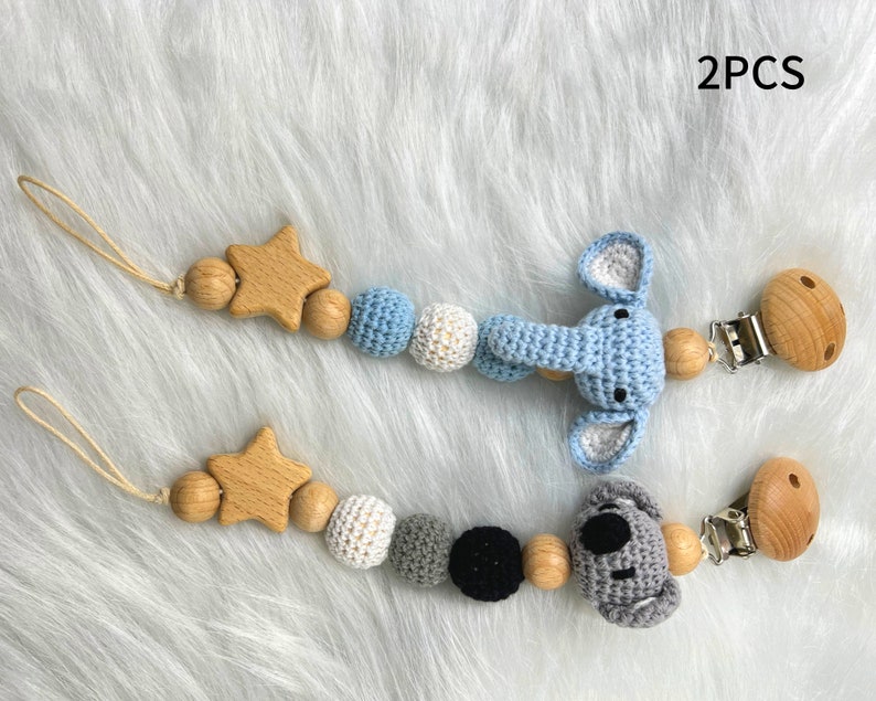 Custom Pacifier Clip With Crochet Animals-custom Baby Pacifier - Etsy