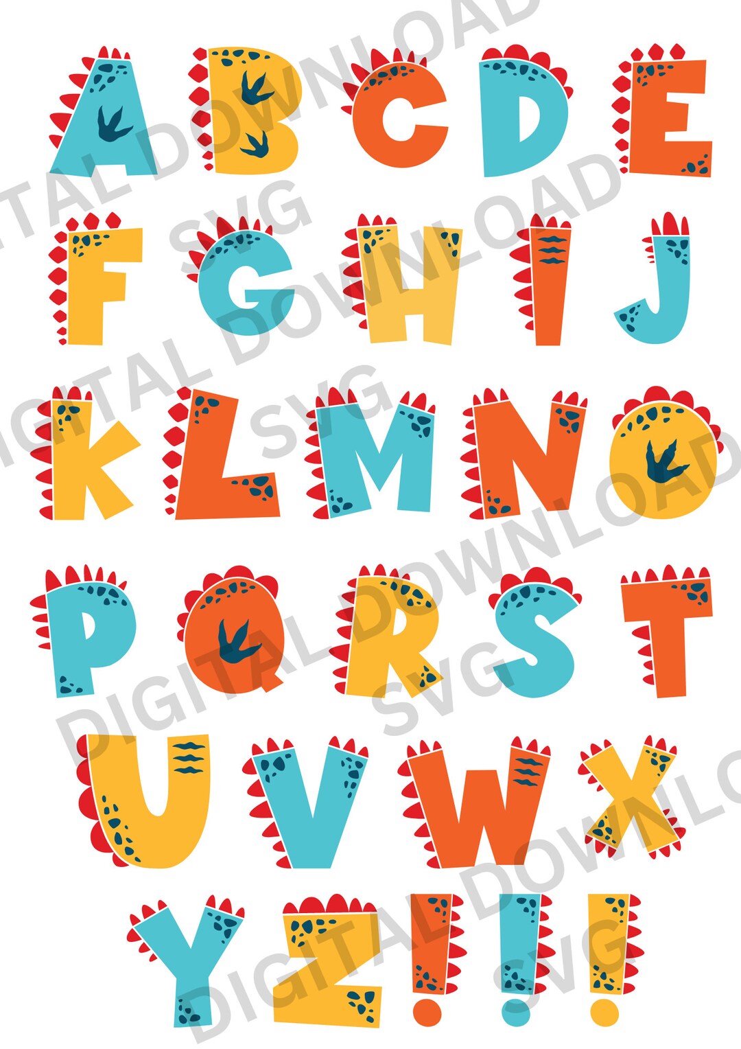 Dino Letters - SVG - Dinosaur A-Z - Instant Download - Etsy