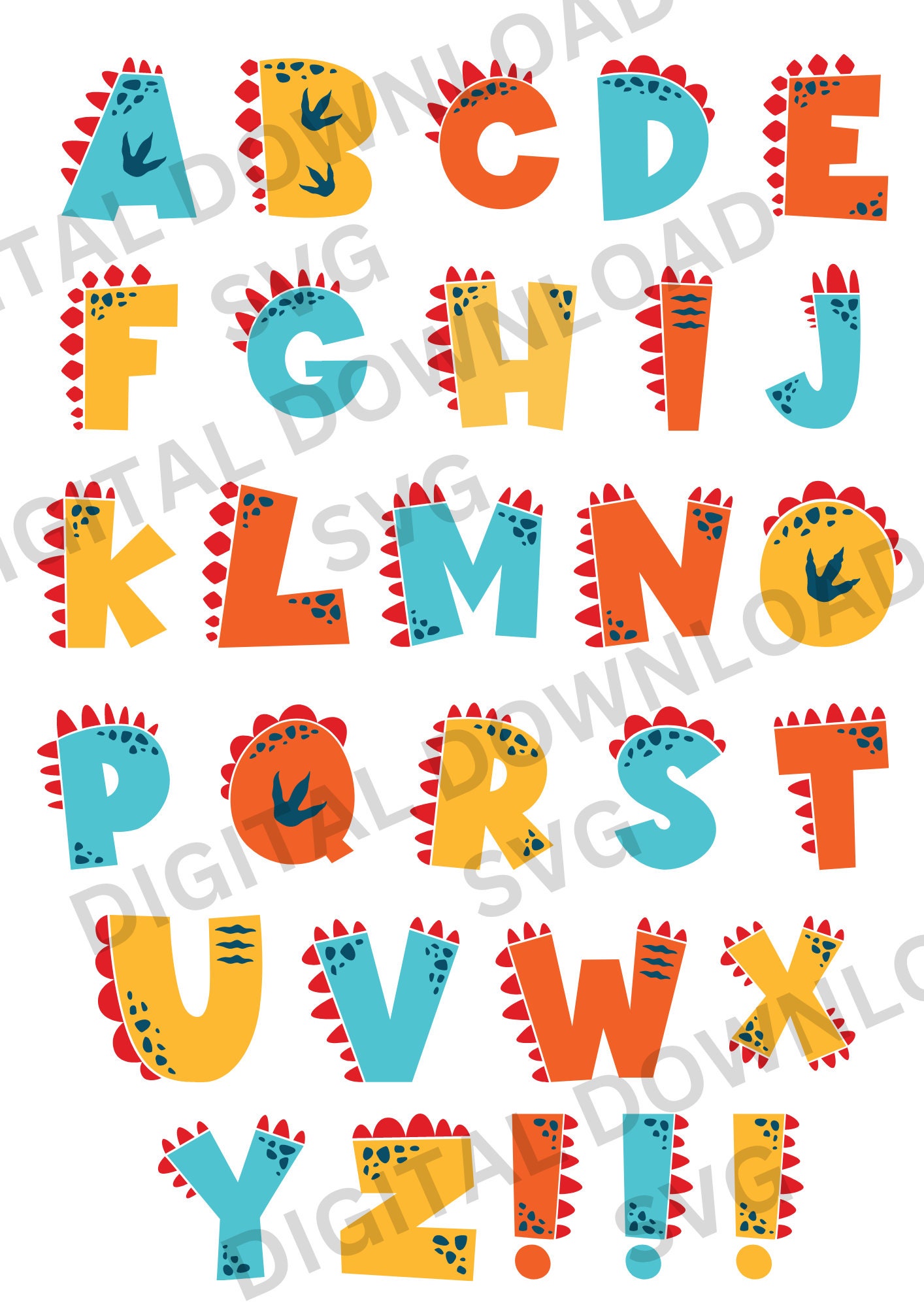 Dino Letters - SVG - Dinosaur A-Z - Instant Download - Etsy