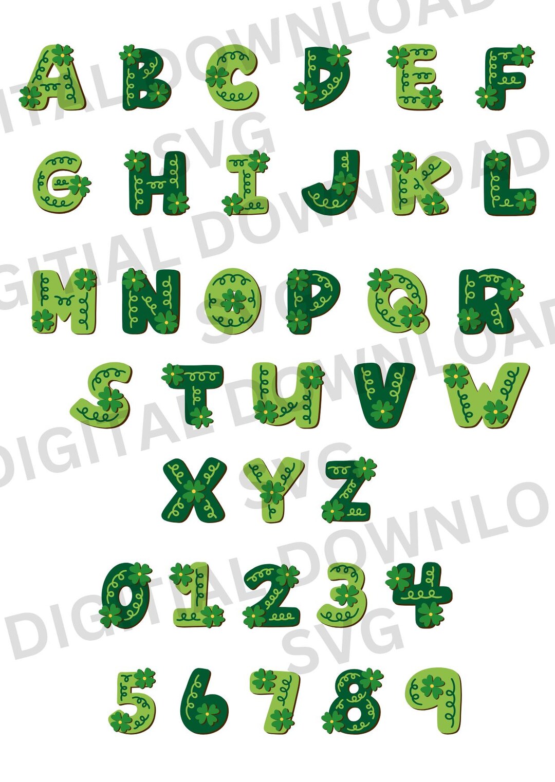 St. Patricks Day - Irish - A-Z - 1-10 - Numbers Letters - SVG - Etsy