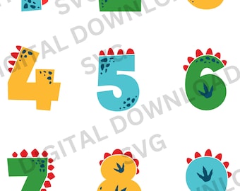PINK DINO NUMBERS - 1-10 - Digital Download - Svg & Pdf - Etsy