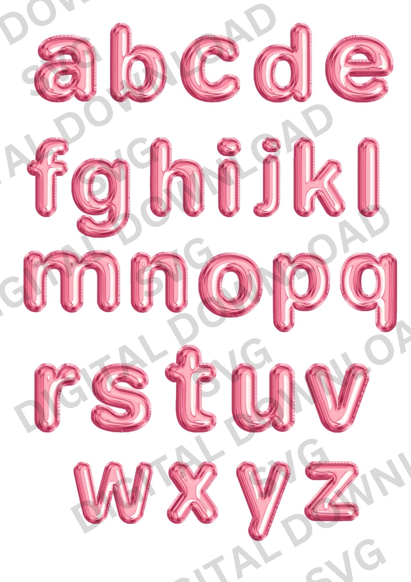 Pink Balloon Letters - Lower Case Letters - A-z - SVG - Etsy