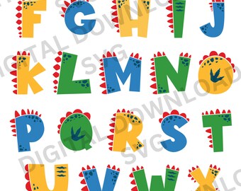 Dino Letters - SVG - Dinosaur A-Z - Instant Download - Etsy