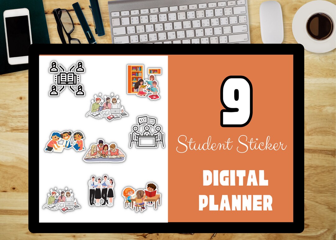 Student Studying Sticker, Teamwork Sticker, Digital Sticker for ...