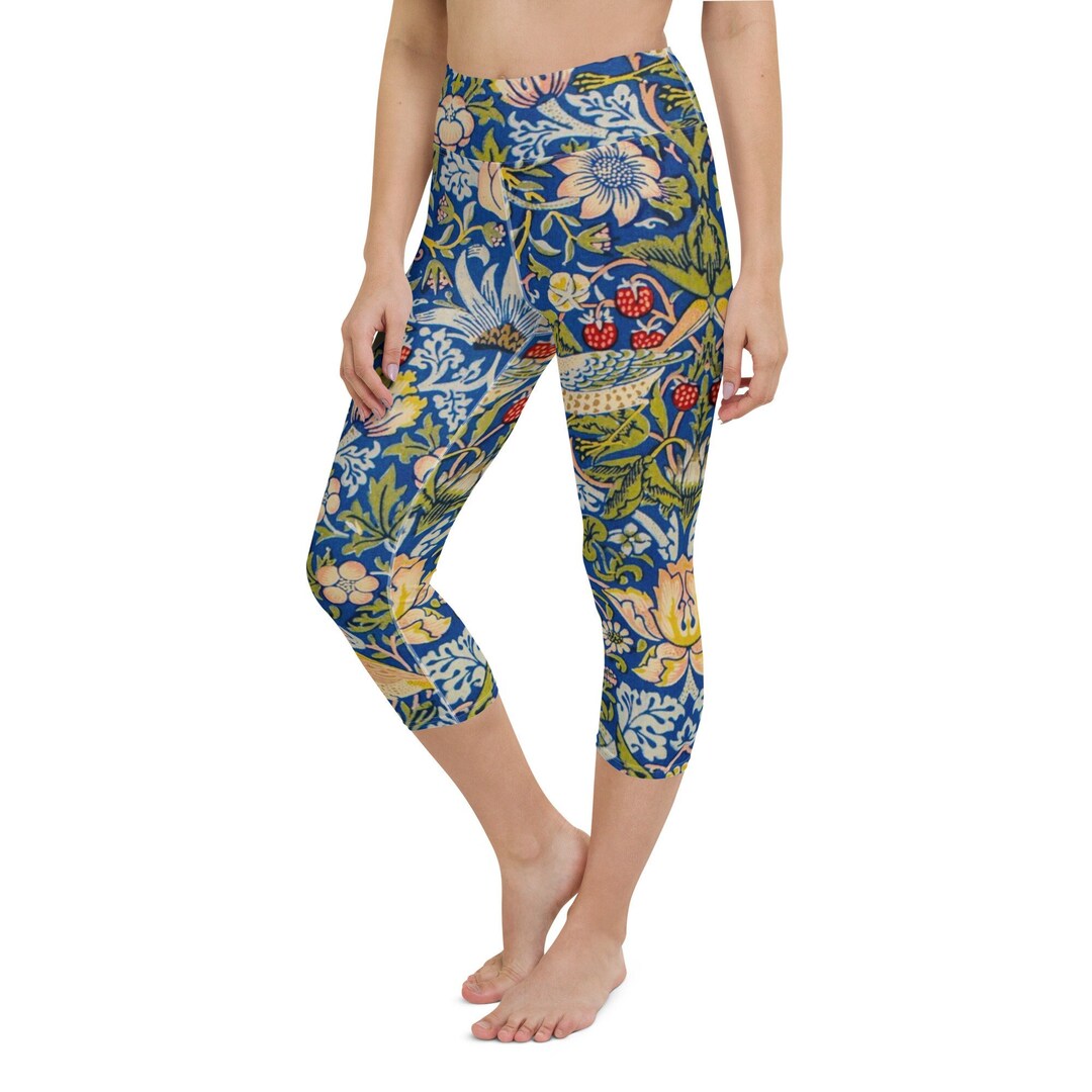 William Morris Strawberry Thief Yoga Capri Leggings - Etsy
