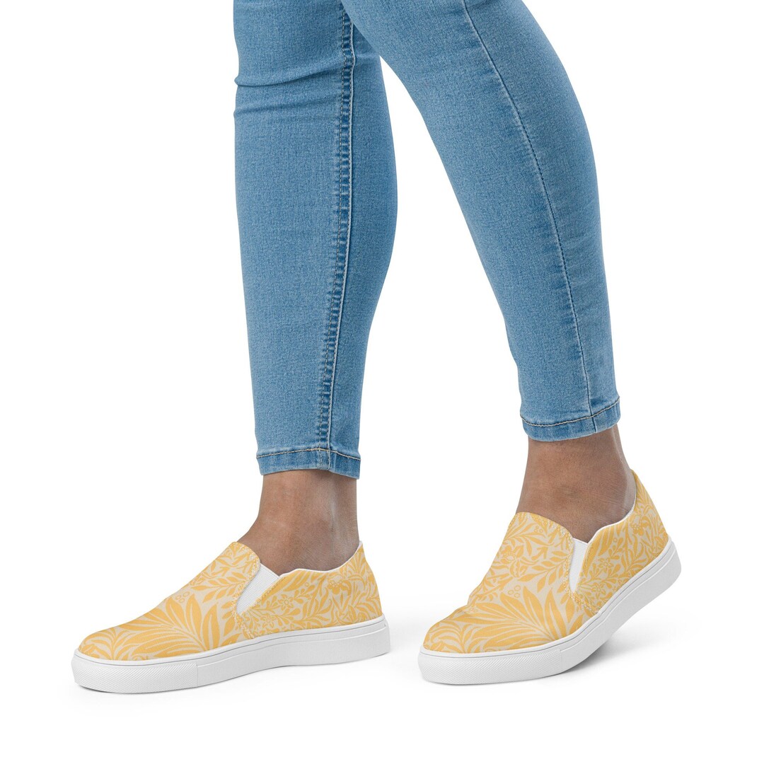 William Morris Marigold Yellow Print Women’s Slip-on Canvas Shoes ...