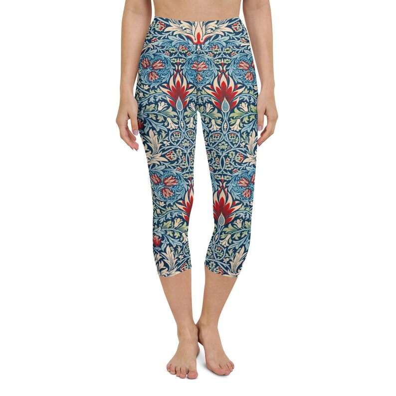 William Morris Snakeshead Print Yoga Capris, Capri Pants, Yoga Pants ...