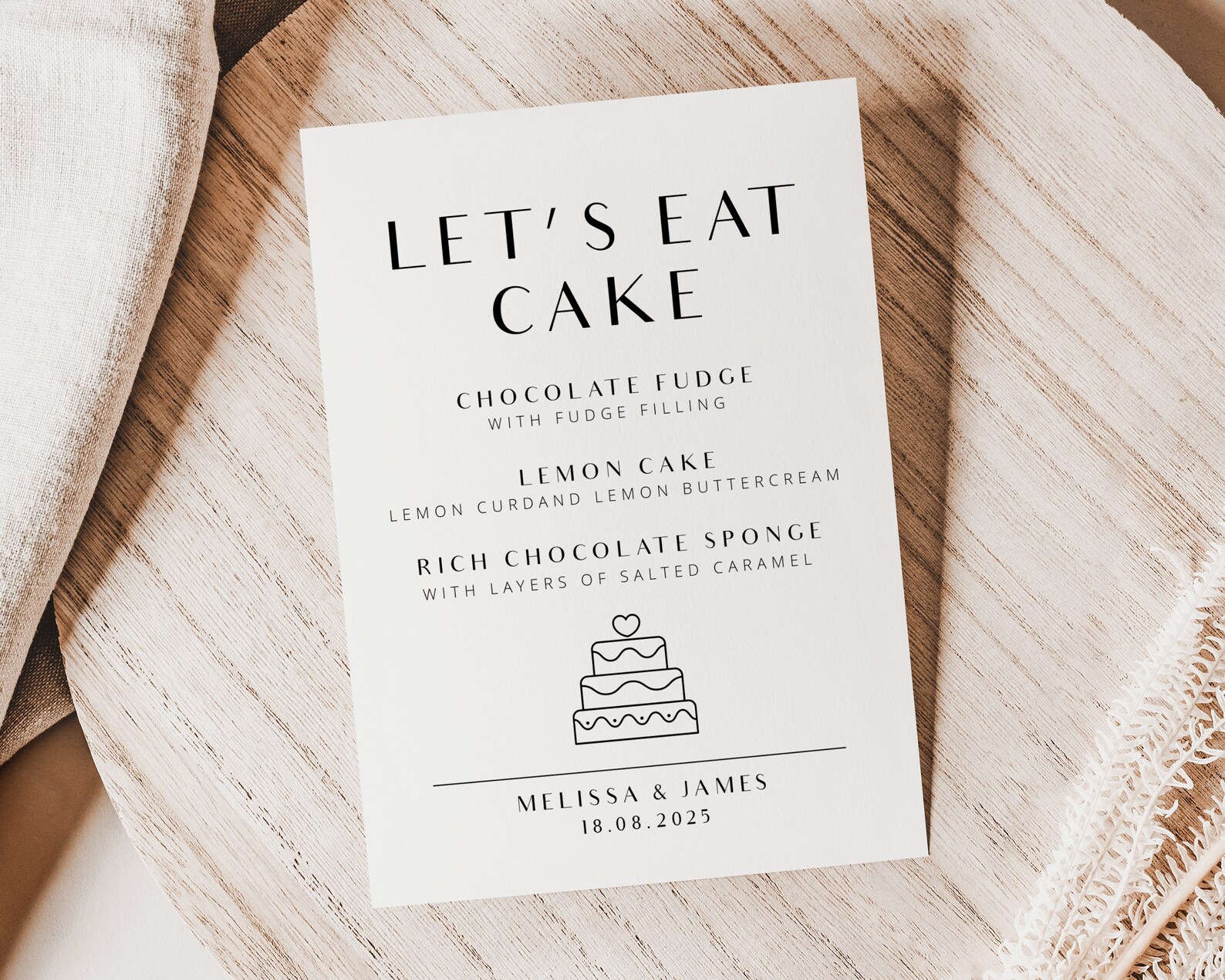 Modern Let's Eat Cake Sign Template, Printable Cake Menu, Minimalistic ...
