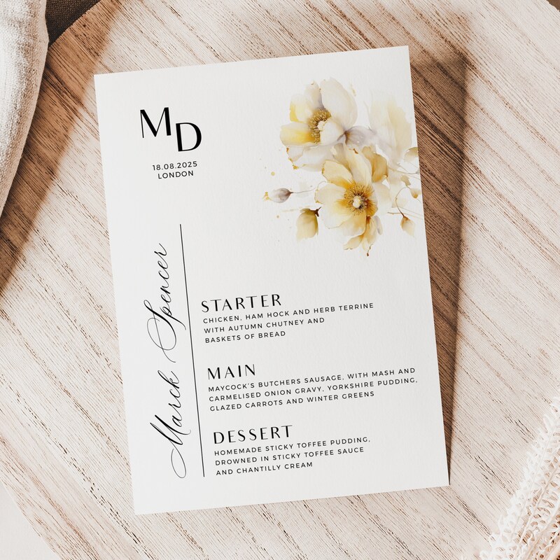 Luxury Menu Cards - Etsy