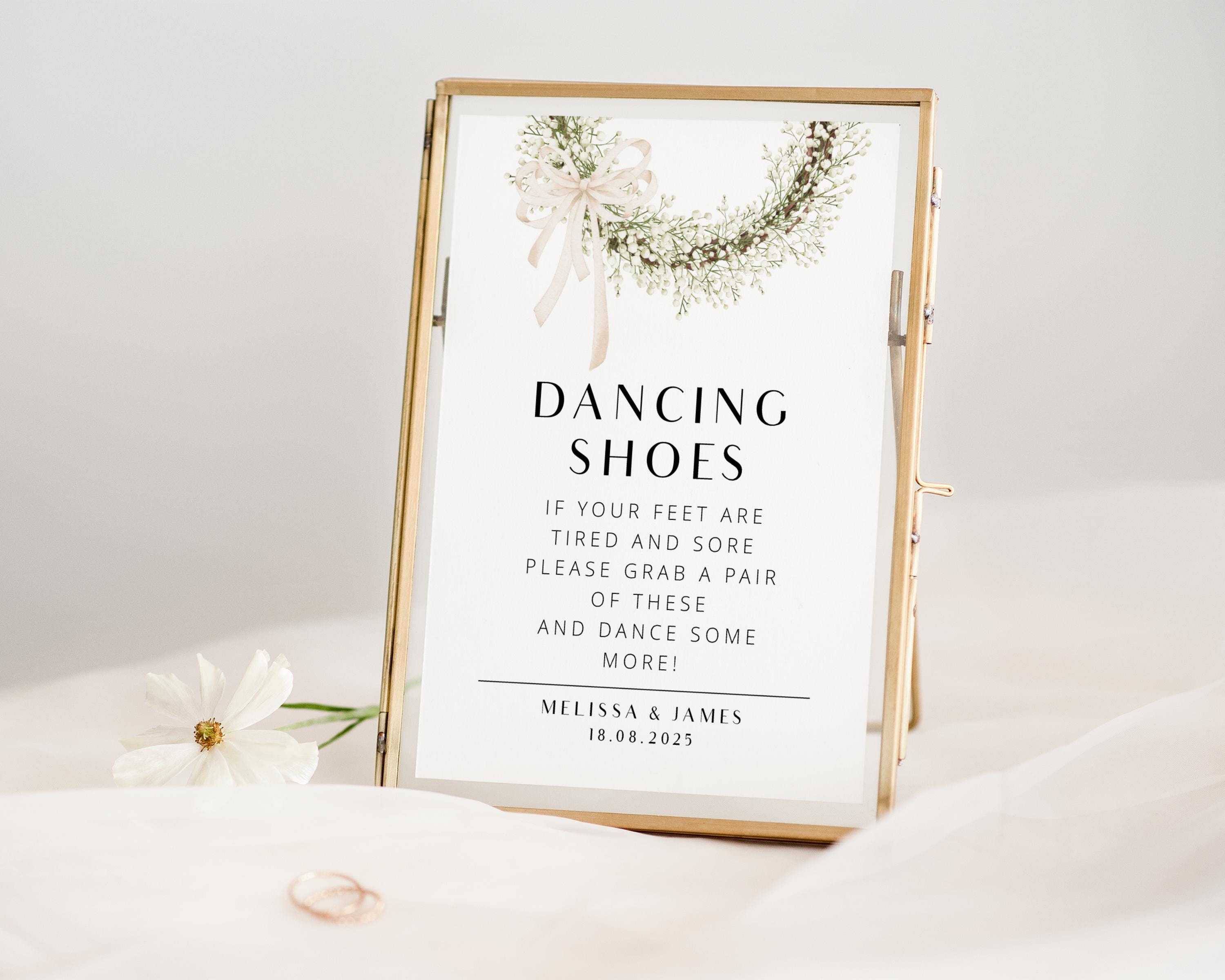 Gypsophila Dancing Shoes Sign Template, Baby's Breath Flip Flop Sign ...