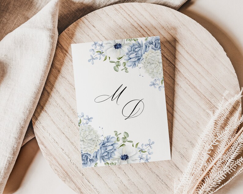 Dusty Blue Wedding Electronic Invitation, Light Blue Wedding Digital ...