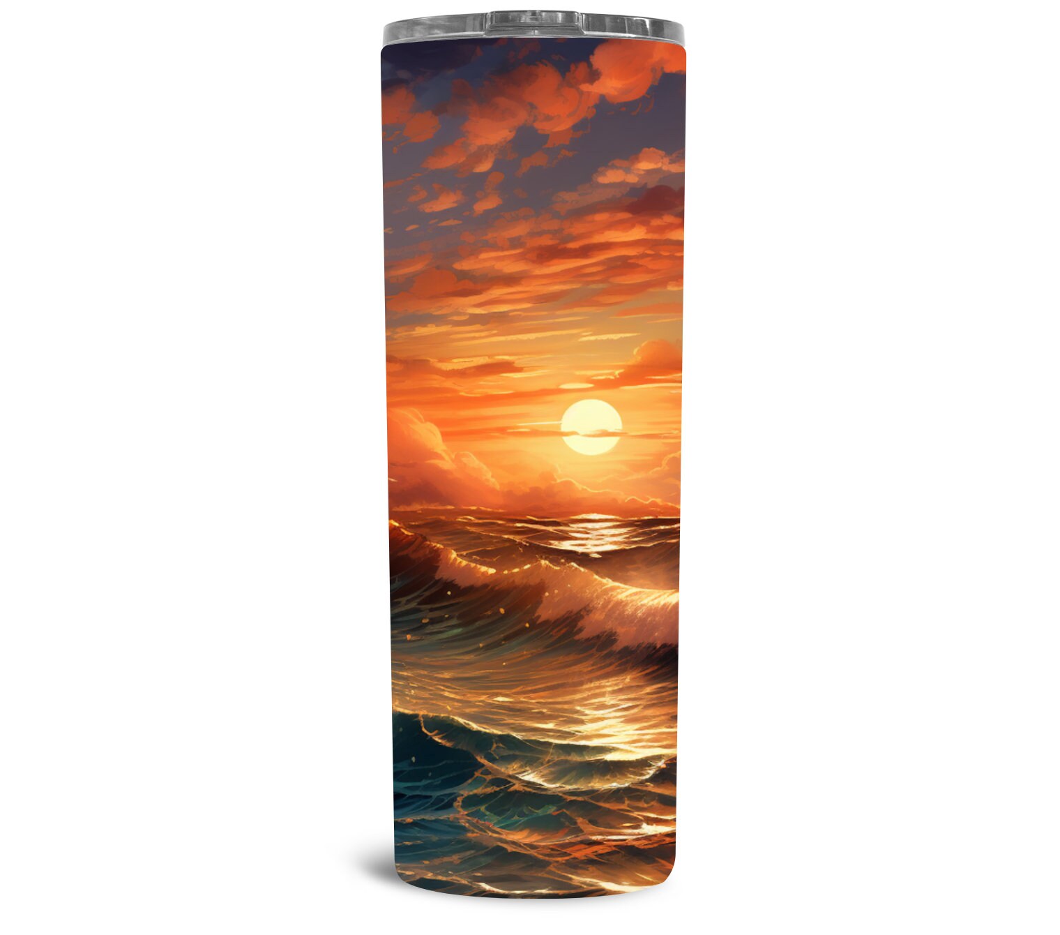 Sunset Out at Sea - 3D Sublimation 20 Oz Skinny Straight Tumbler Wrap ...