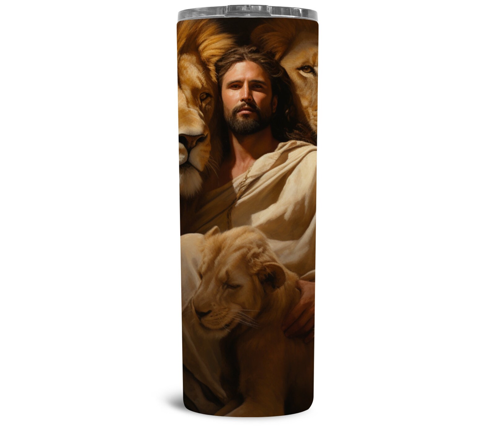 Bible Story Daniel in Lions Den - 3D Sublimation 20 Oz Skinny Straight ...