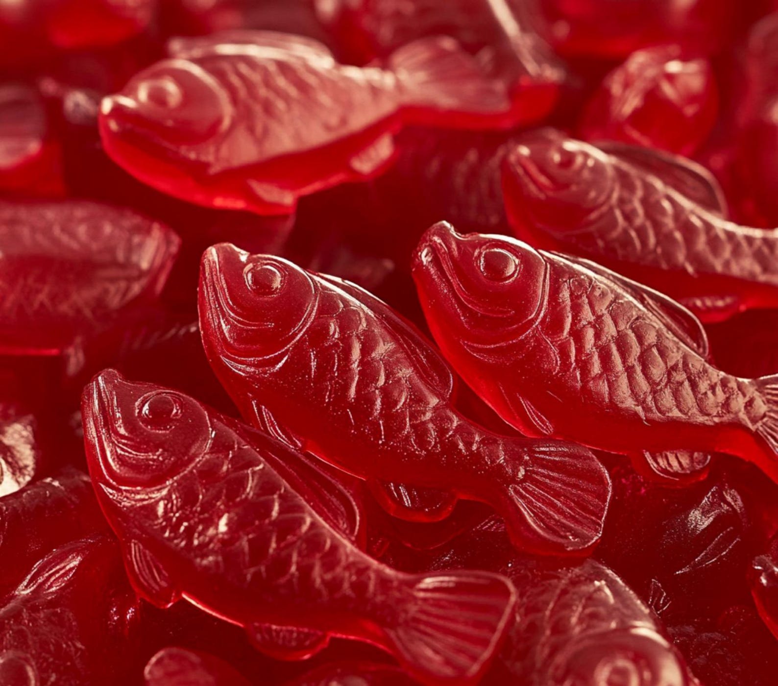 Red Gummy Fish up Close Sweetness 3D Sublimation Skinny Straight ...