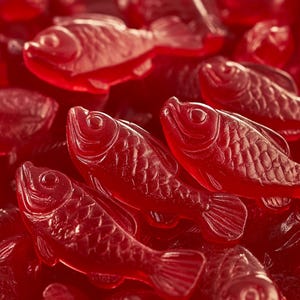 Red Gummy Fish up Close Sweetness 3D Sublimation Skinny Straight ...