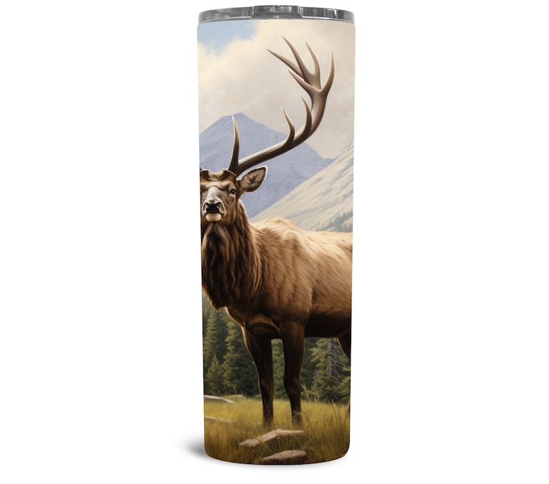 King of the Mountains Majestic Elk - 3D Sublimation 20 Oz Skinny ...
