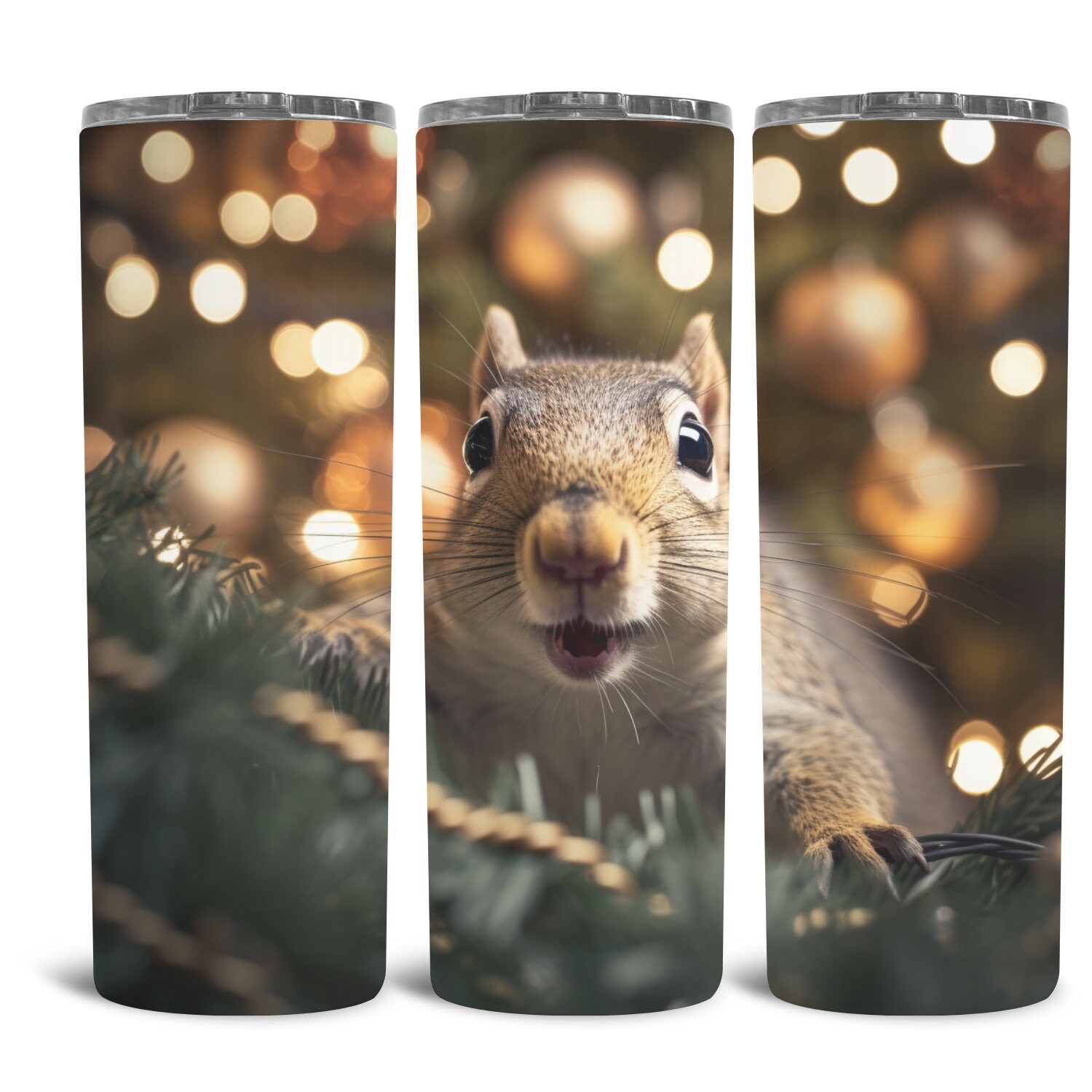 Clark Christmas Tree Squirrel - 3D Sublimation 20 Oz Skinny Straight ...