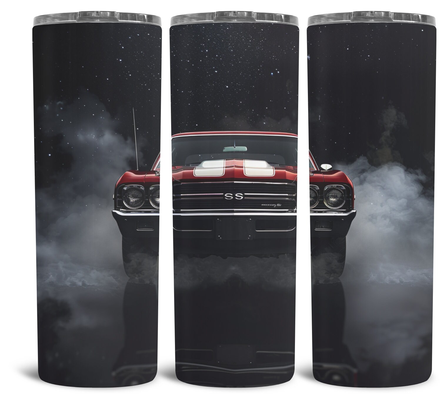 Classic 1969 Chevelle Ss Red With White Racing Stripe Smokey 3D ...