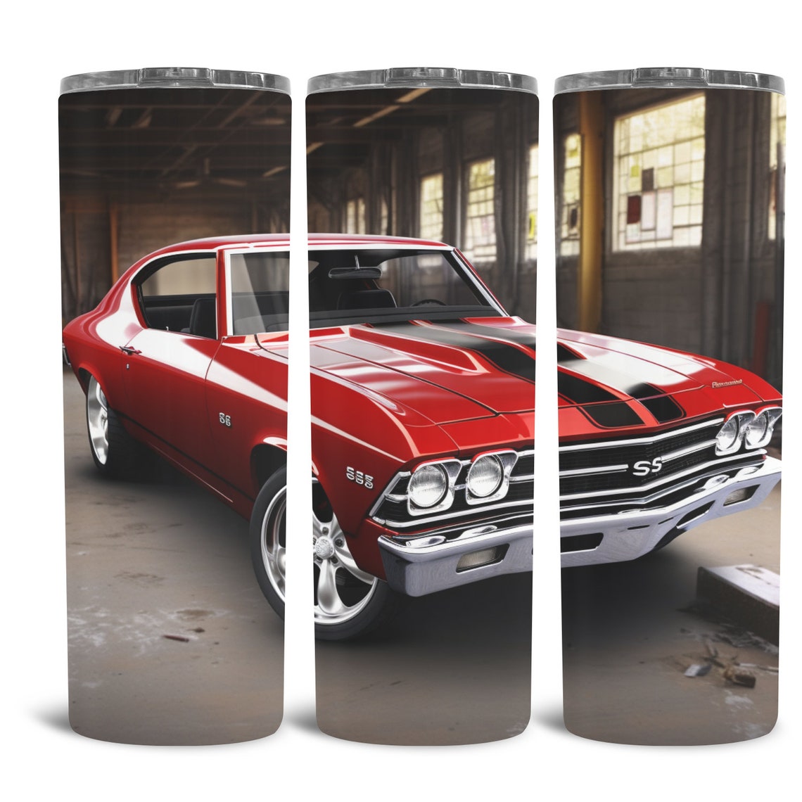 Classic Muscle Car 1969 Chevelle Ss Red With Black Stripes 3D ...