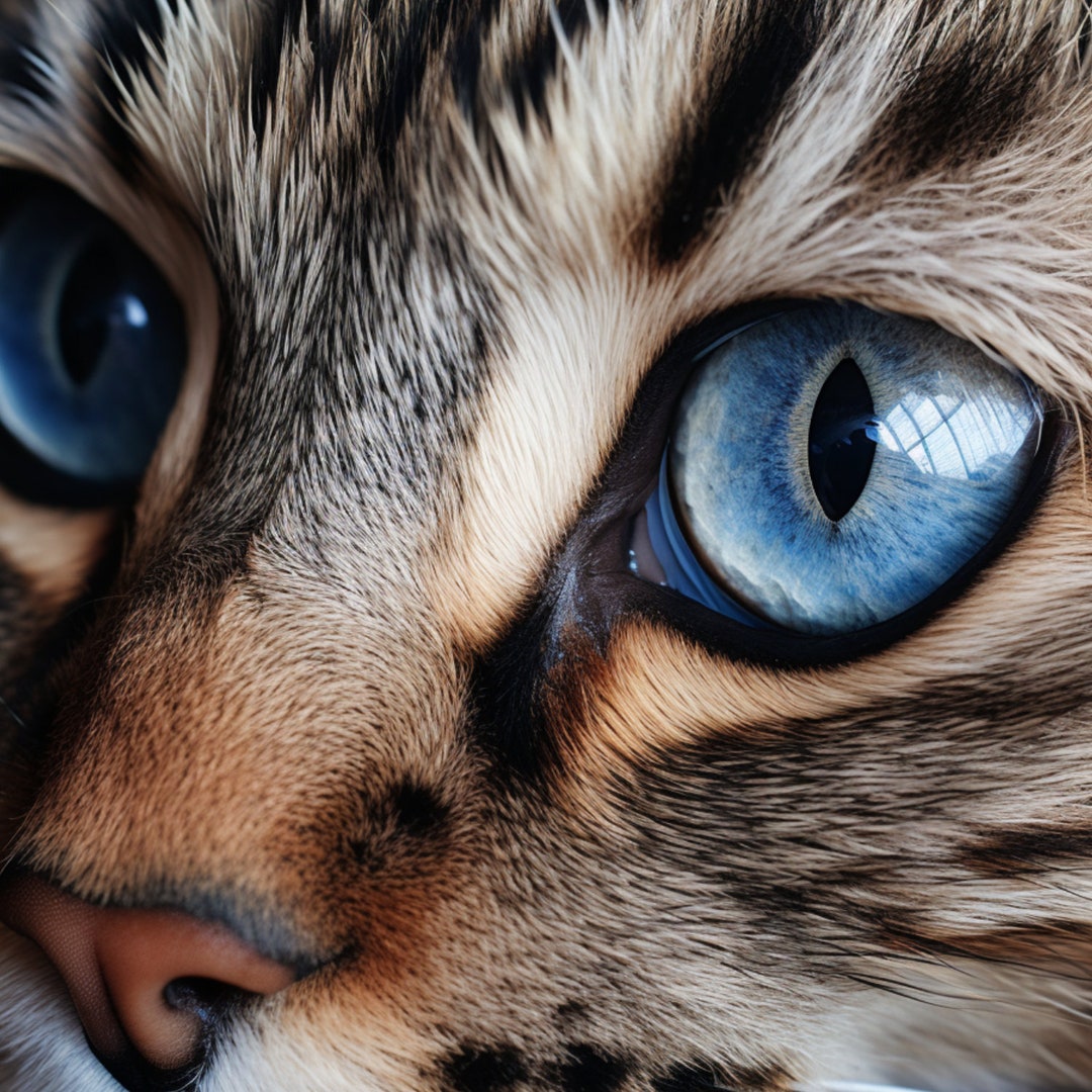 Close up Angle of Tabby Cat Face Blue Eyes - 3D Sublimation 20 Oz ...