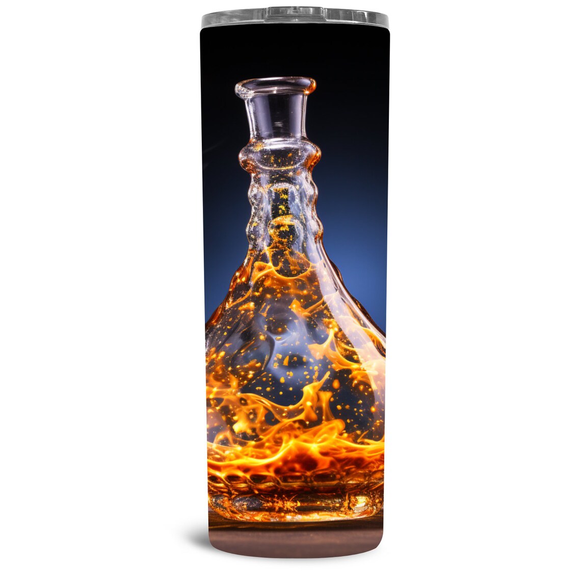Amber Splashed Glass Smoking Bong - 3D Sublimation 20 Oz Skinny ...