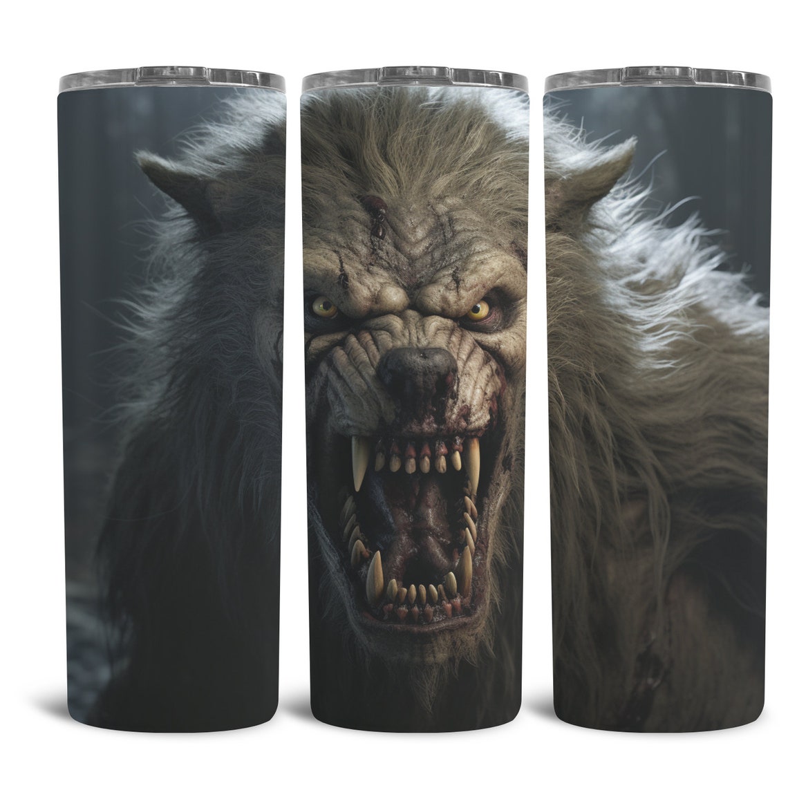 Terrifying Werewolf - 3D Sublimation 20 Oz Skinny Straight Tumbler Wrap ...
