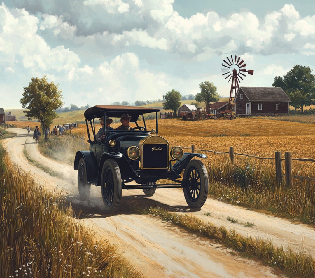 Classic 1927 Ford Model T on a Dusty Rural Road 3D Sublimation Skinny ...