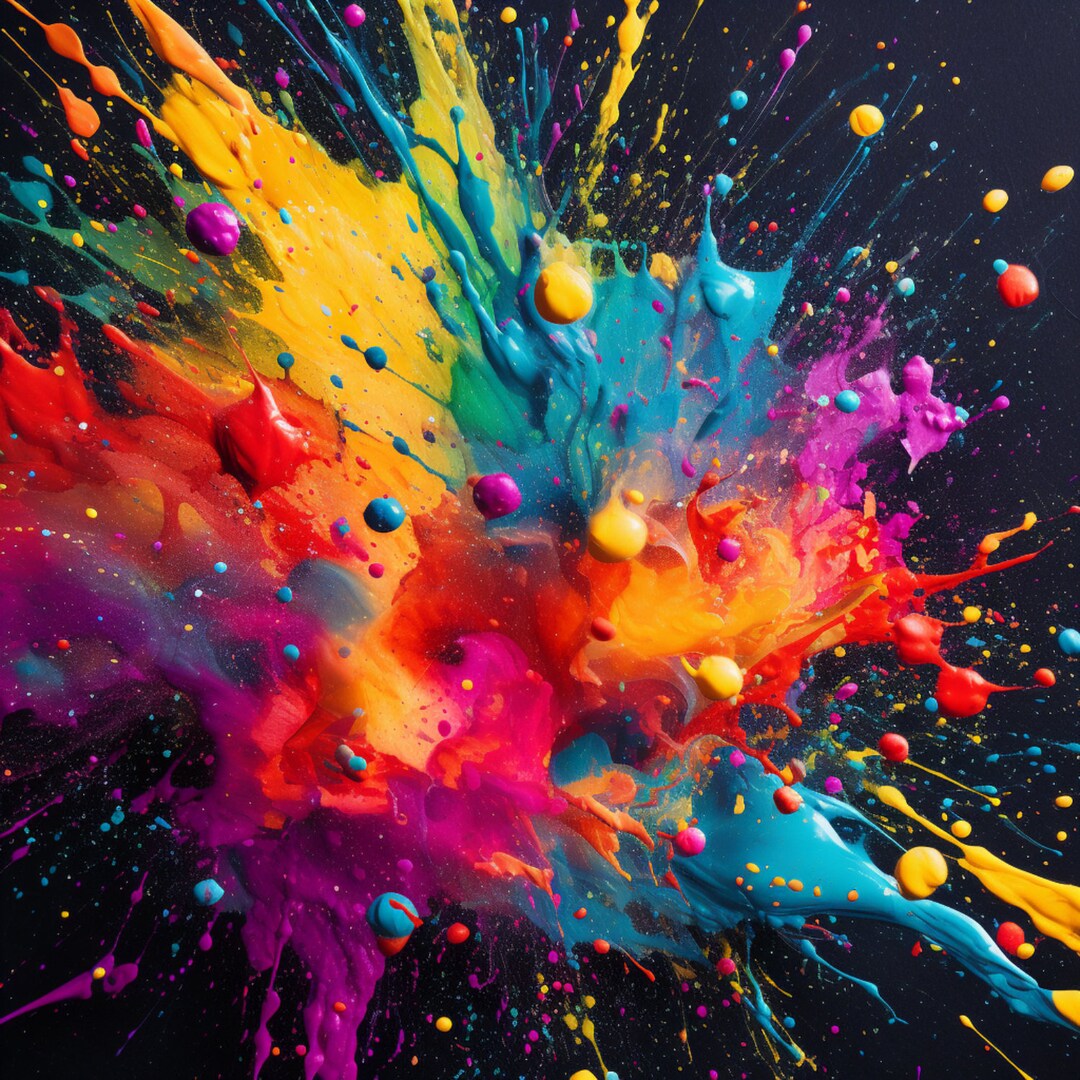 Colorful Paint Splatter Art Print 3D Sublimation 20 Oz - Etsy