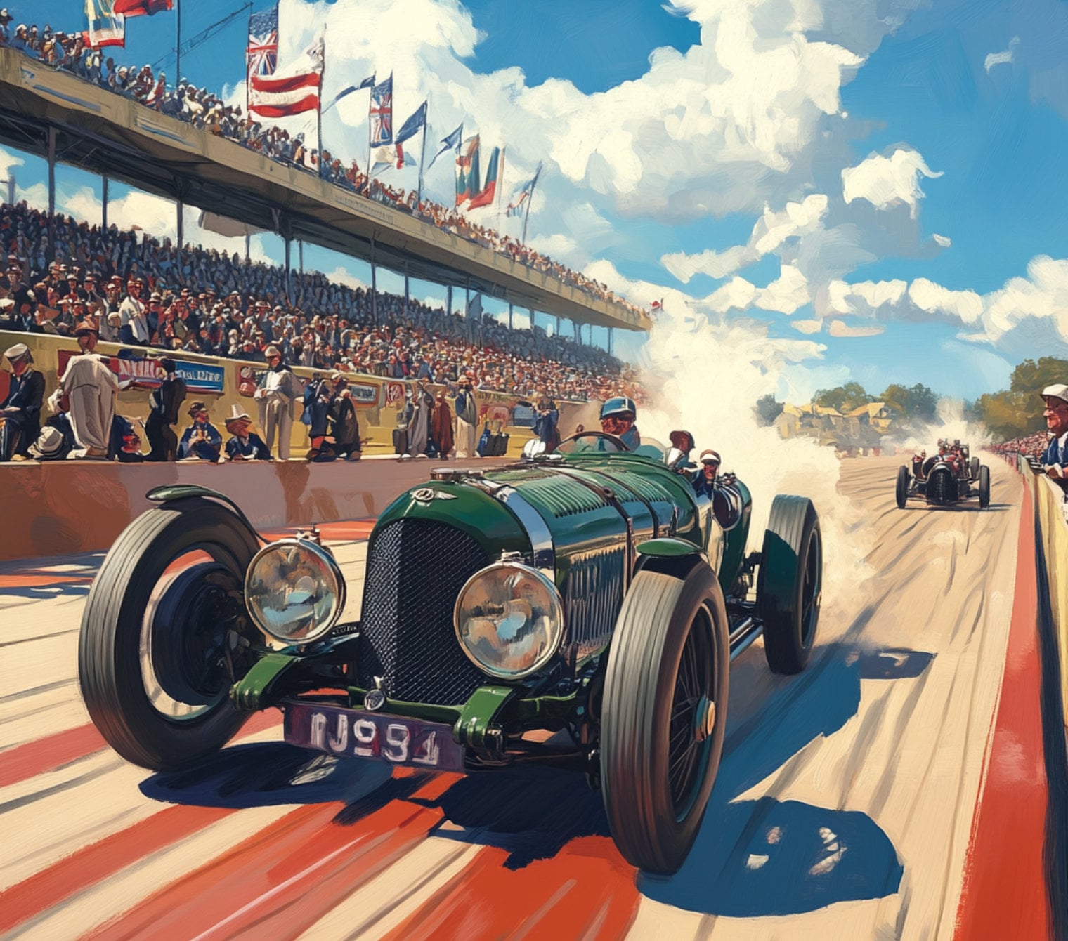 Classic 1928 Bentley Le Mans Racer on Historic Racetrack 3D Sublimation ...