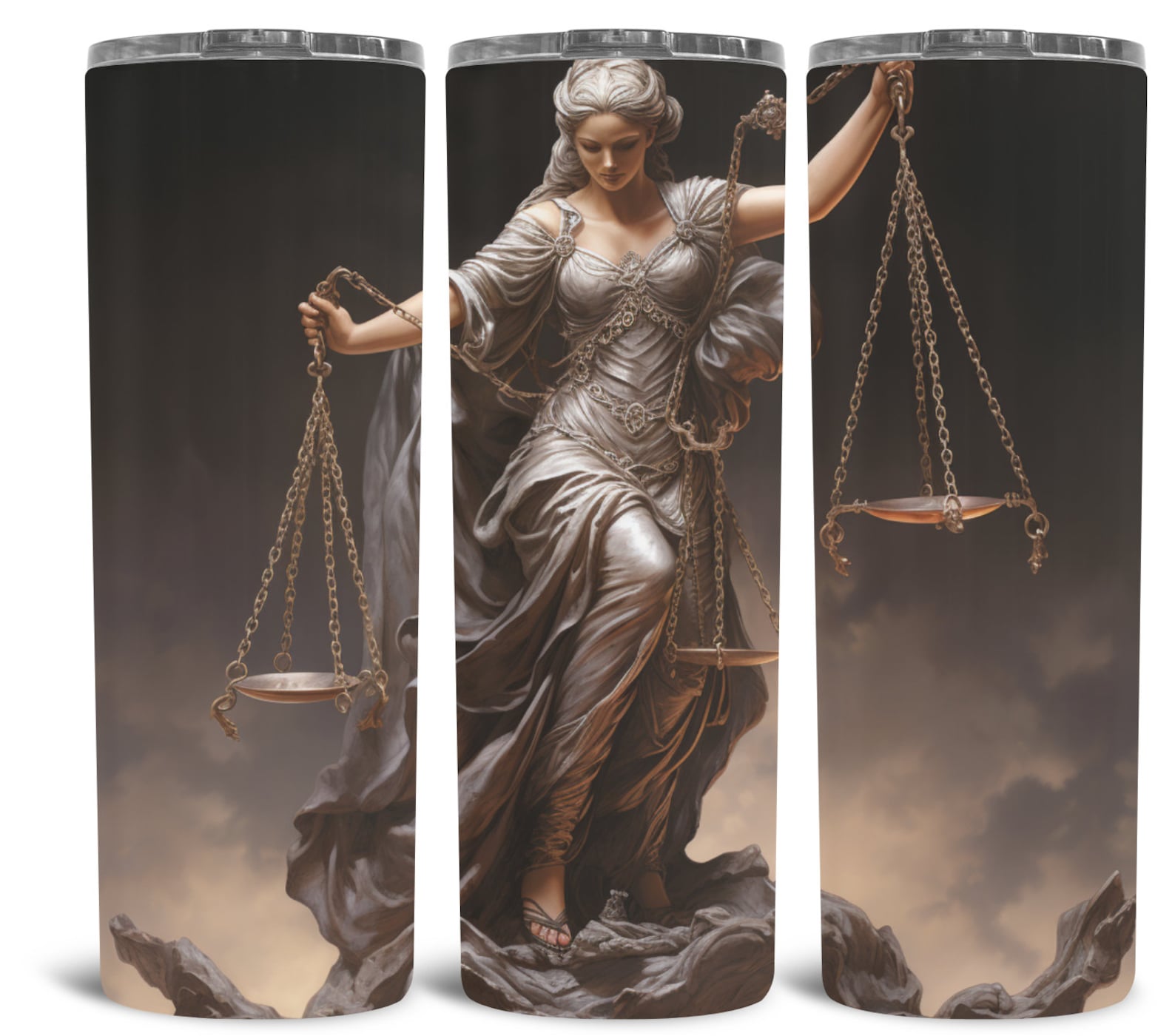 Lady Justice Balancing the Scales 3D Sublimation 20oz Skinny Straight ...