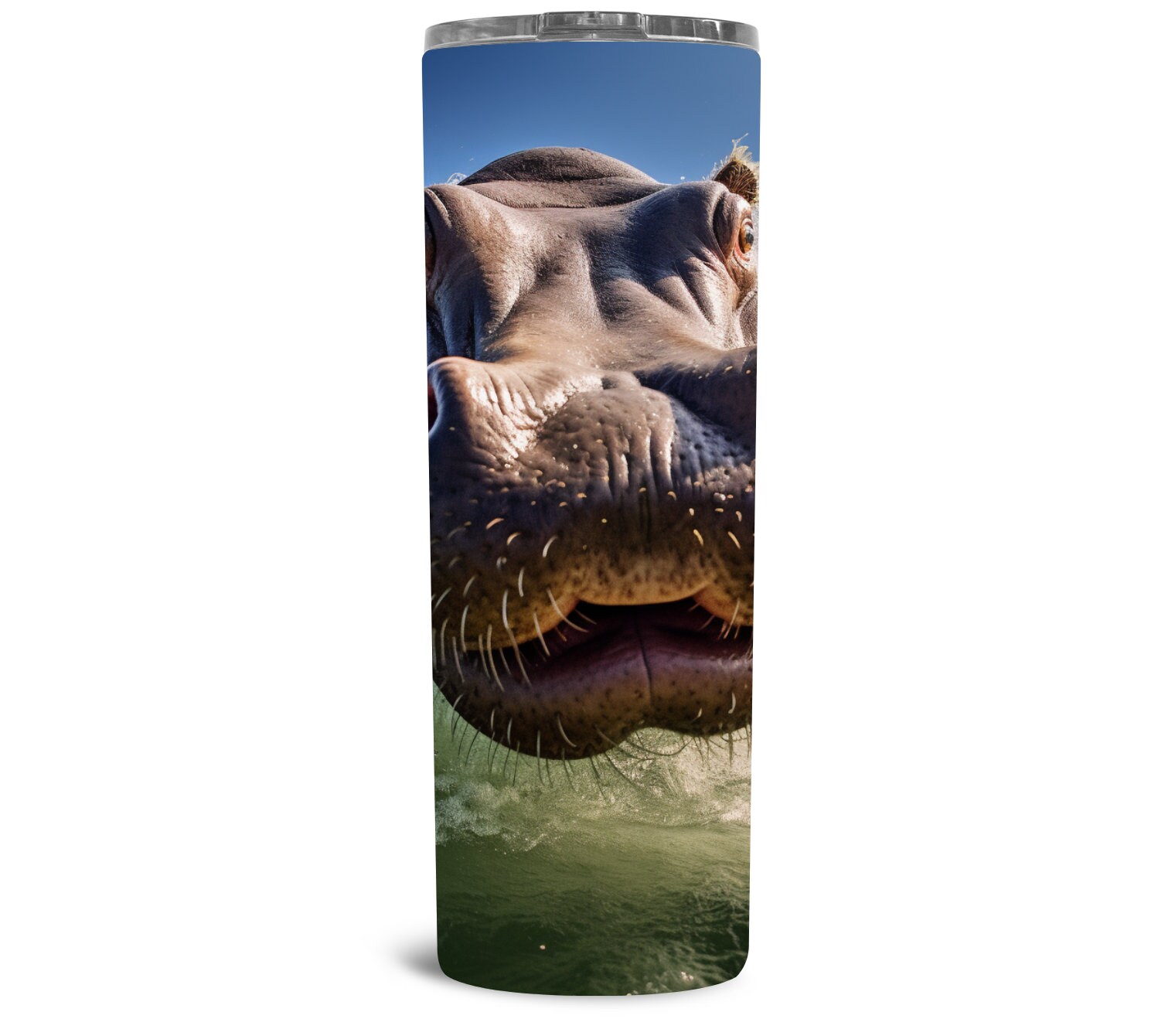 3D Hippopotamus Head Breaking Through the Water 3D Sublimation 20oz ...