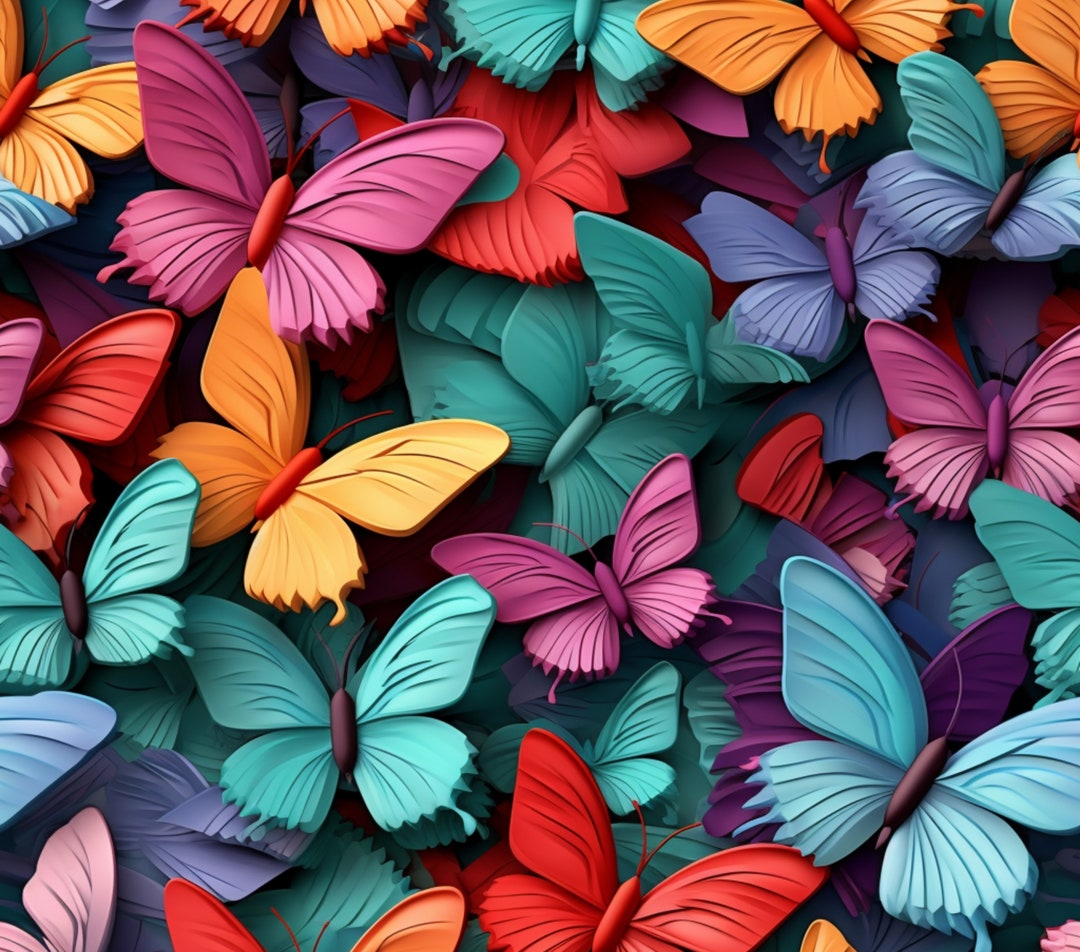 Brightly Colored Papercraft Butterflys Pattern 3D - Etsy