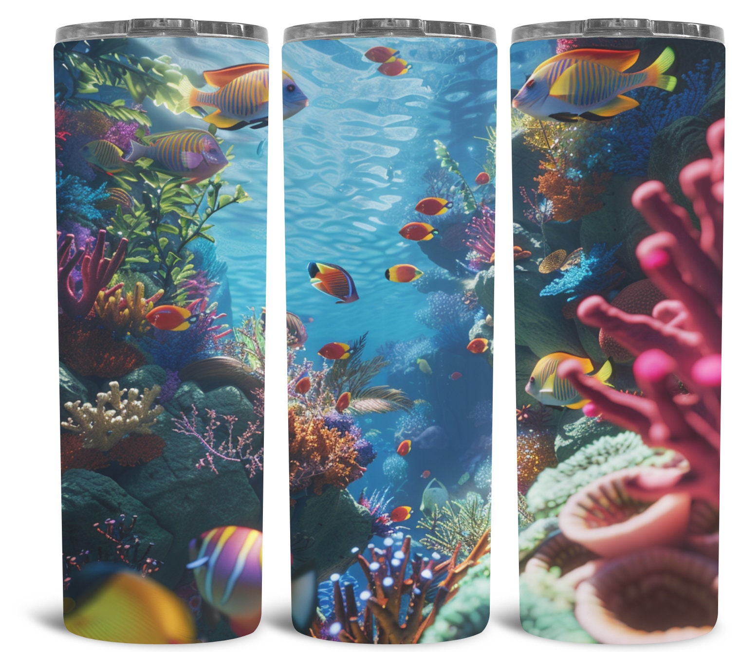 Snorkeling or Diving A Coral Reef 3d Sublimation 20 Oz Skinny Straight ...