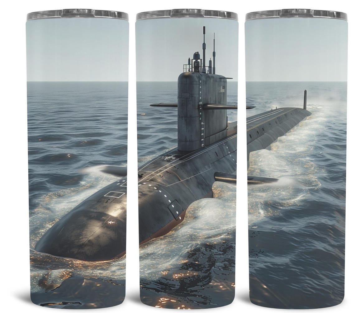 US Navy Submarine Cruising the Surface in Open Ocean 3D Sublimation ...