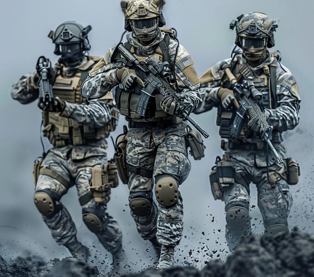 3 Man Police Military Breach Team in Full Gear 3d Sublimation 20oz ...