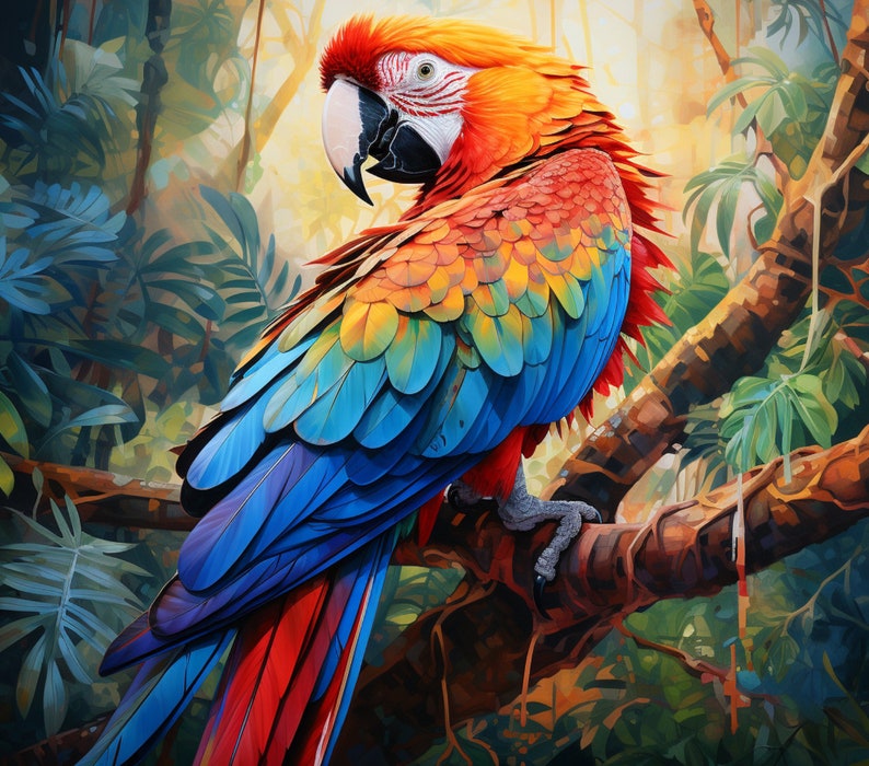 Colorful Perched Maccaw - 3D Sublimation 20 Oz Skinny Straight Tumbler ...