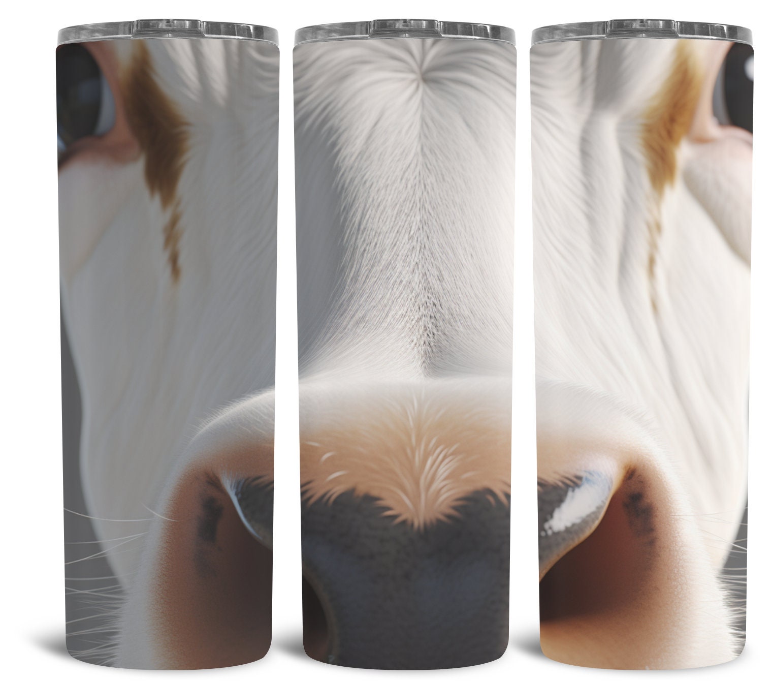 Extreme Close up White Cow Snout Nose 3D Sublimation 20 Oz Skinny ...