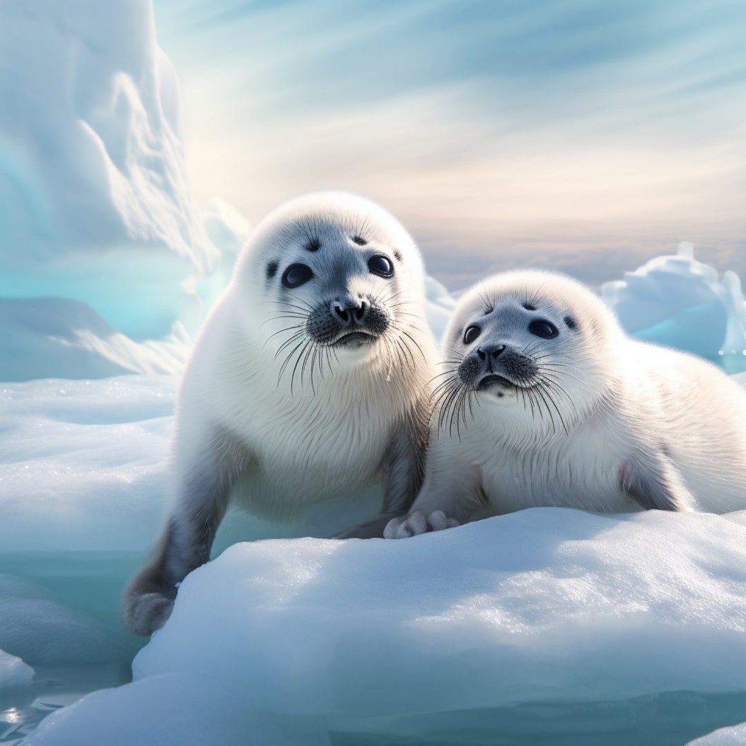 Pair of Harp Seals in the Snow 3D Sublimation 20 Oz Skinny - Etsy
