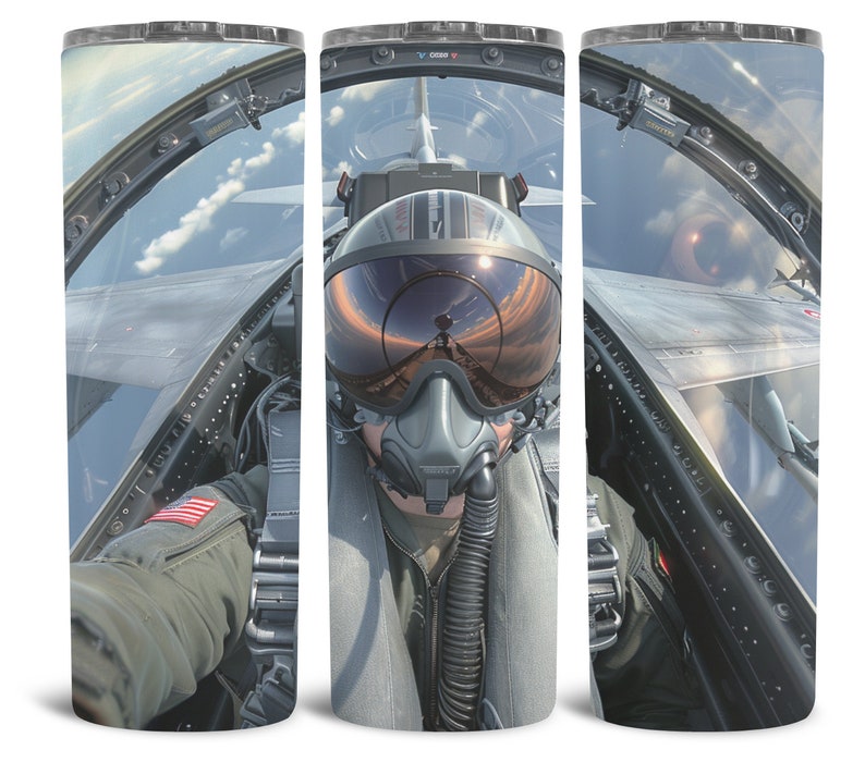 US Military Fight Pilot Fighter Jet Action 3D Sublimation Skinny ...