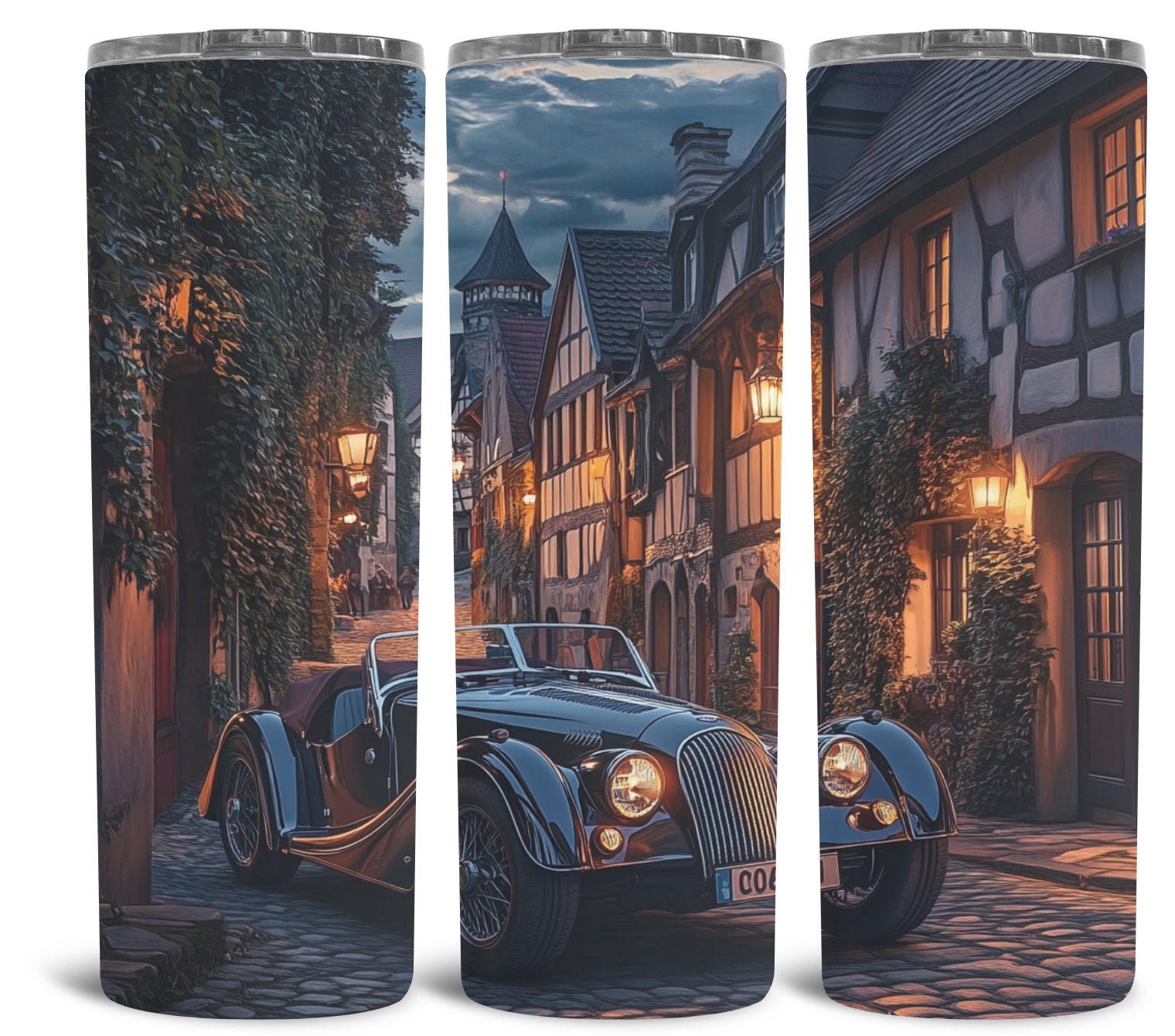 UK Classic Morgan Roadster on Cobblestone English Street 3D Sublimation ...