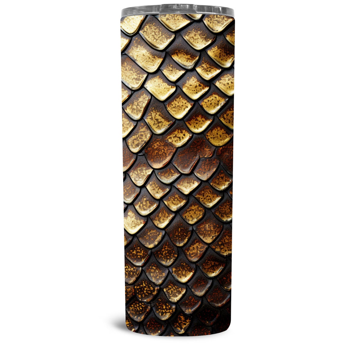 Black Gold Snake Skin Scales Pattern 3D Sublimation 20 Oz Skinny ...
