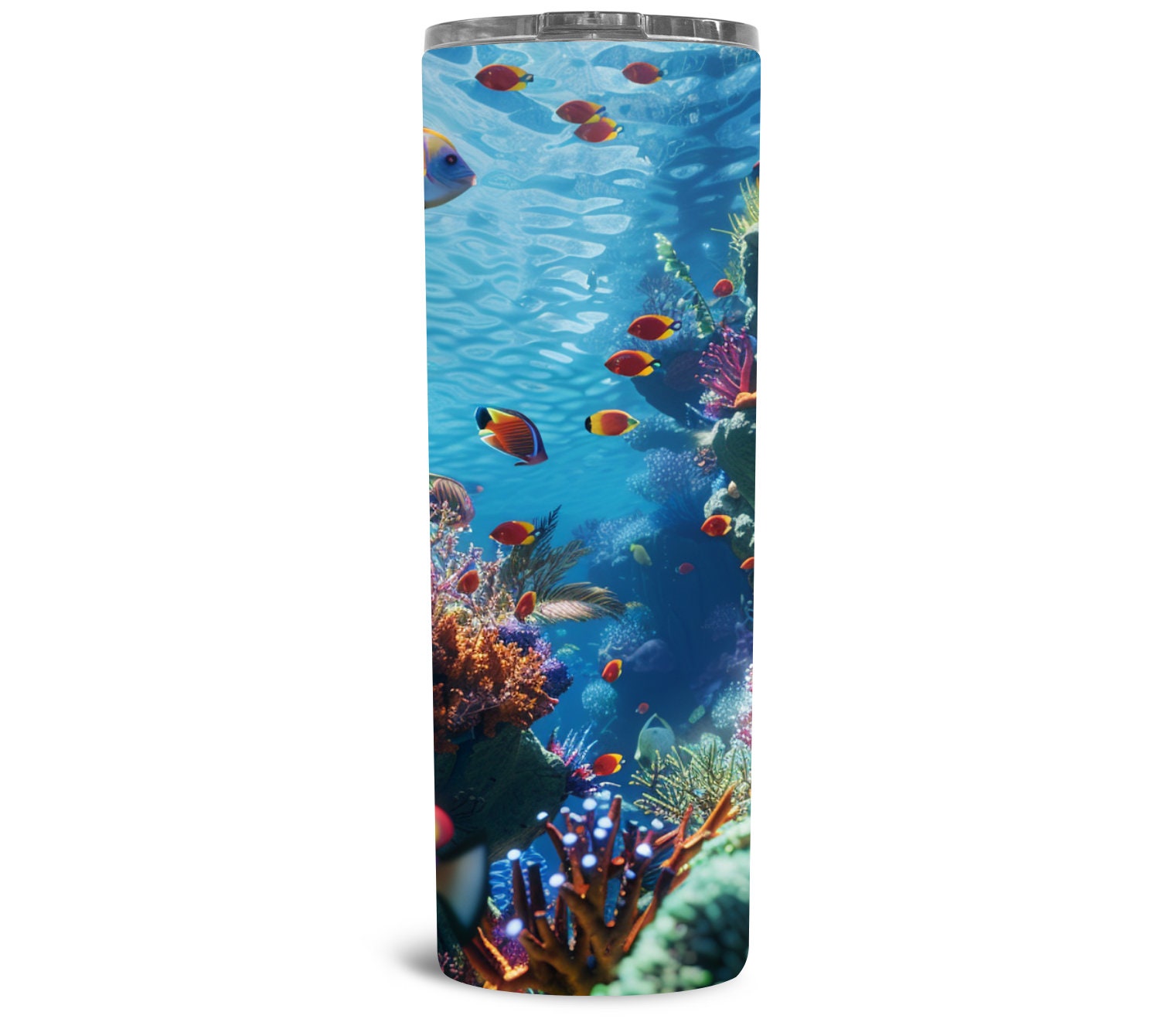 Snorkeling or Diving A Coral Reef 3d Sublimation 20 Oz Skinny Straight ...